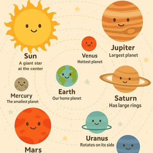 Solar System Poster for Kids | Printable Space Learning Chart With ...