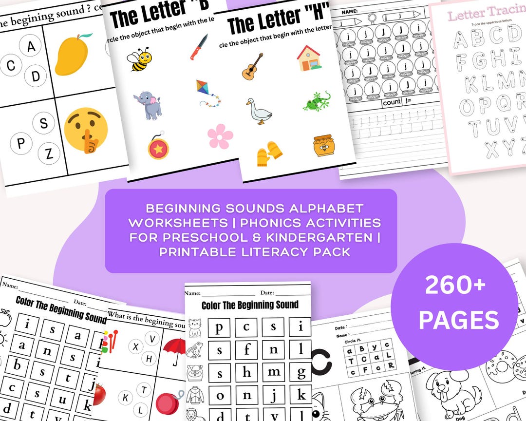 Beginning Sounds Alphabet Worksheets | Phonics Activities for Preschool ...
