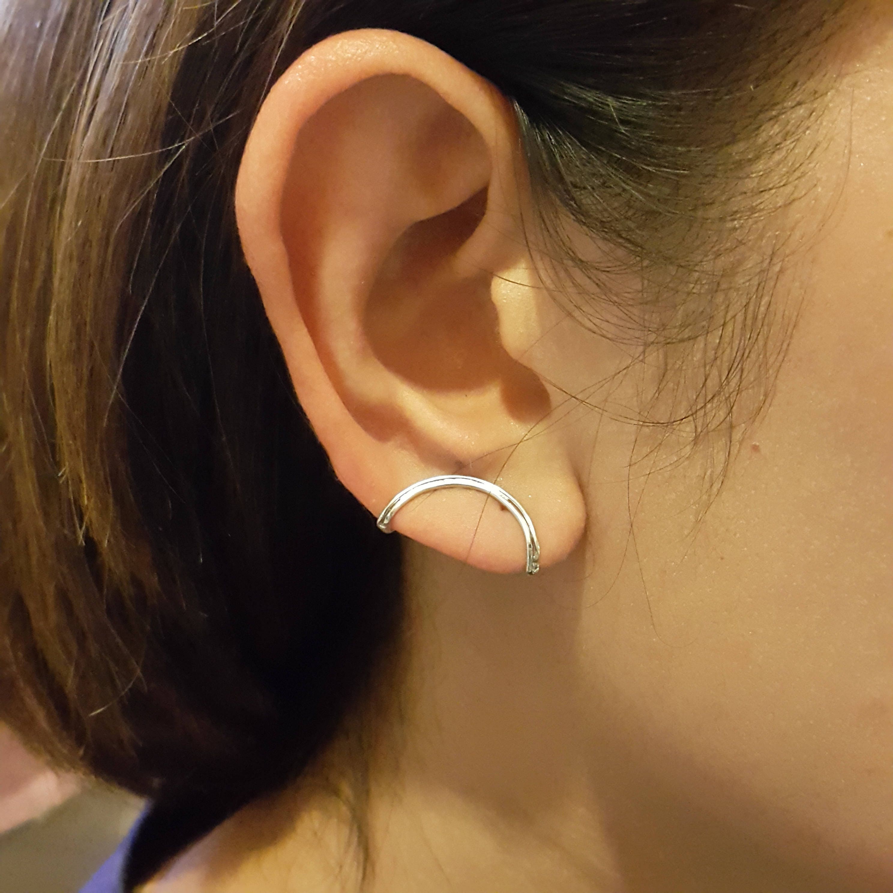 Minimal Ear Cuffsterling Silver 925non Pierced Earringclip - Etsy