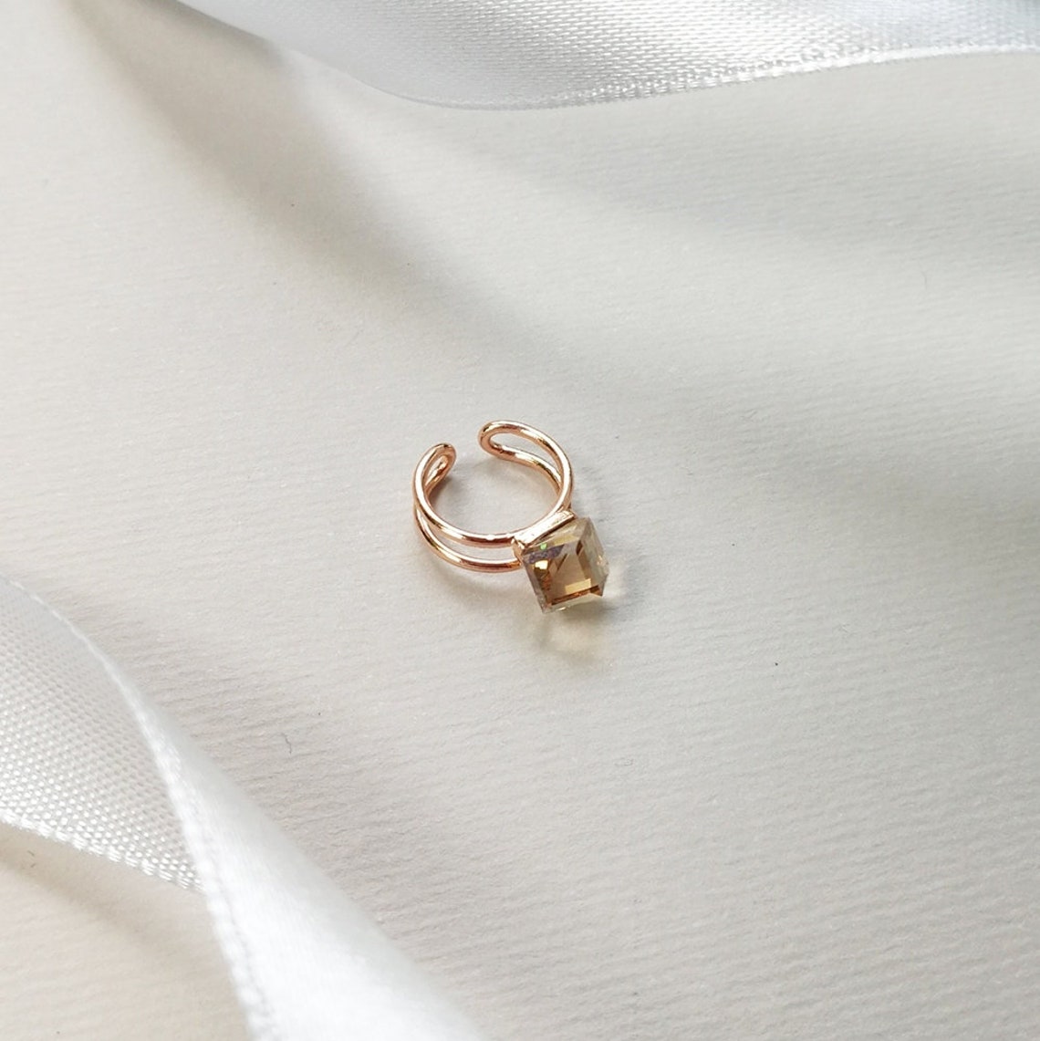 Cartilage earringEar wrapGold ear cuffGolden Shadow | Etsy