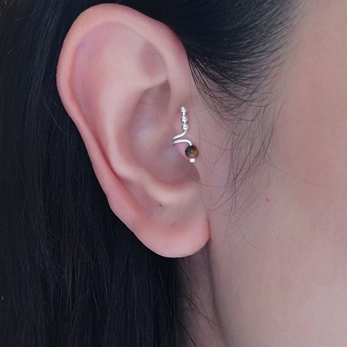 Tiger's Eye Tragus Earring Tragus Jewelry Ear Cuff No - Etsy