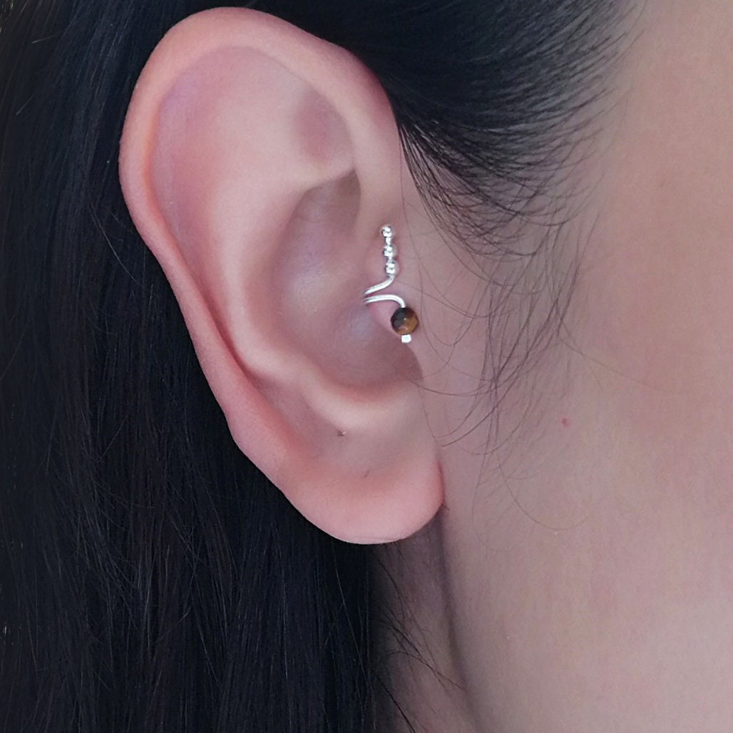 Tiger's Eye Tragus Earring Tragus Jewelry Ear Cuff No - Etsy