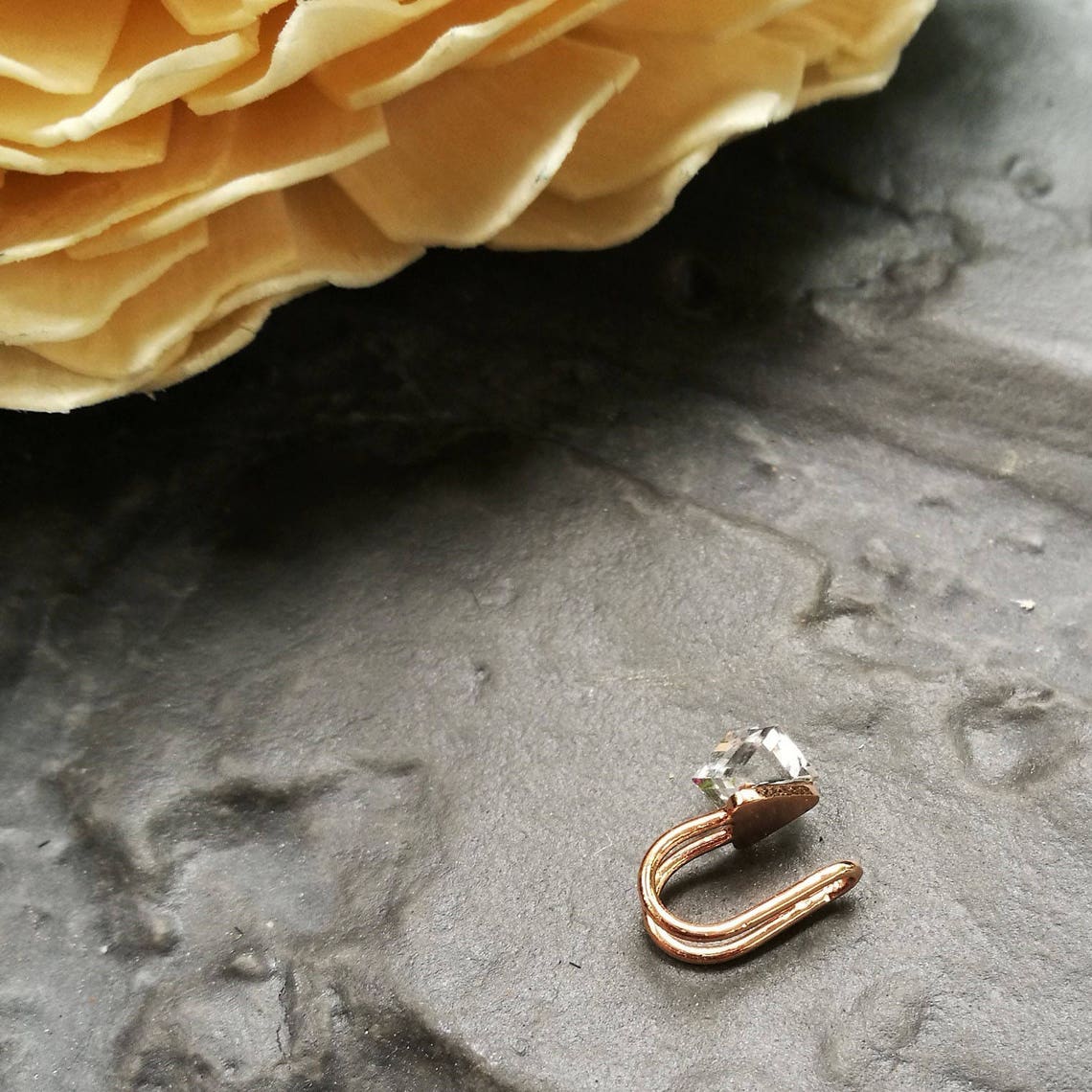Rose Gold Tragus Ear Cuff: Swarovski Crystal Clip-on Earring - Etsy