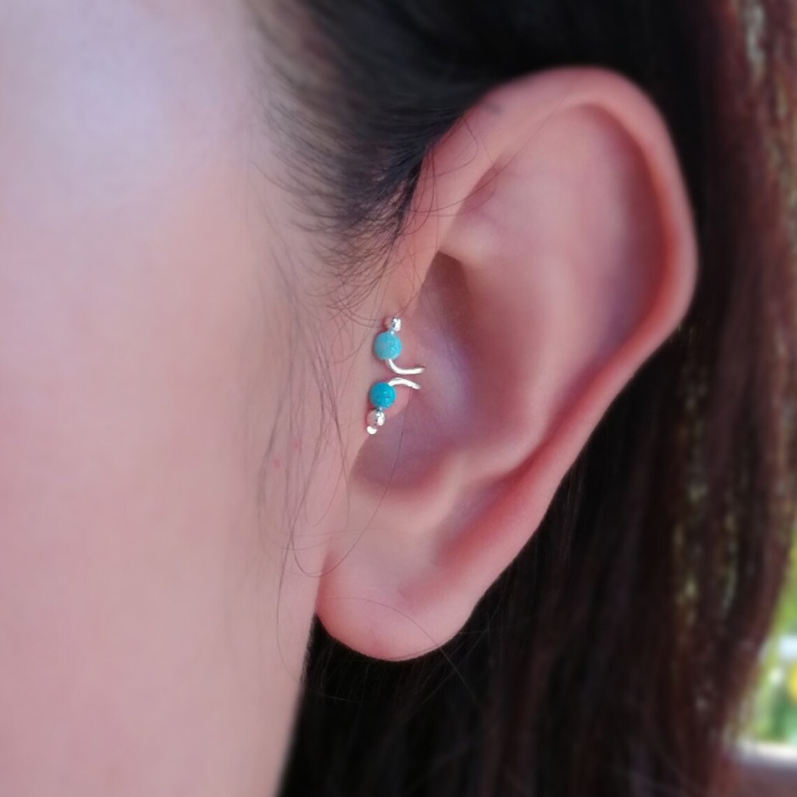 Turquoise Tragus Earring Tragus Jewelry Ear Cuff No | Etsy