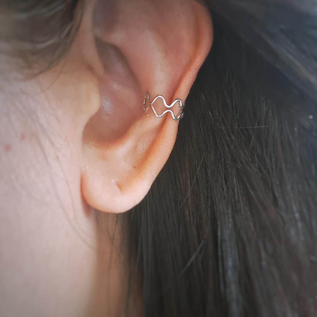 Minimal Ear Clip,a Single Ear Cuff,silver Ear Cuff,clip on Ear,non ...