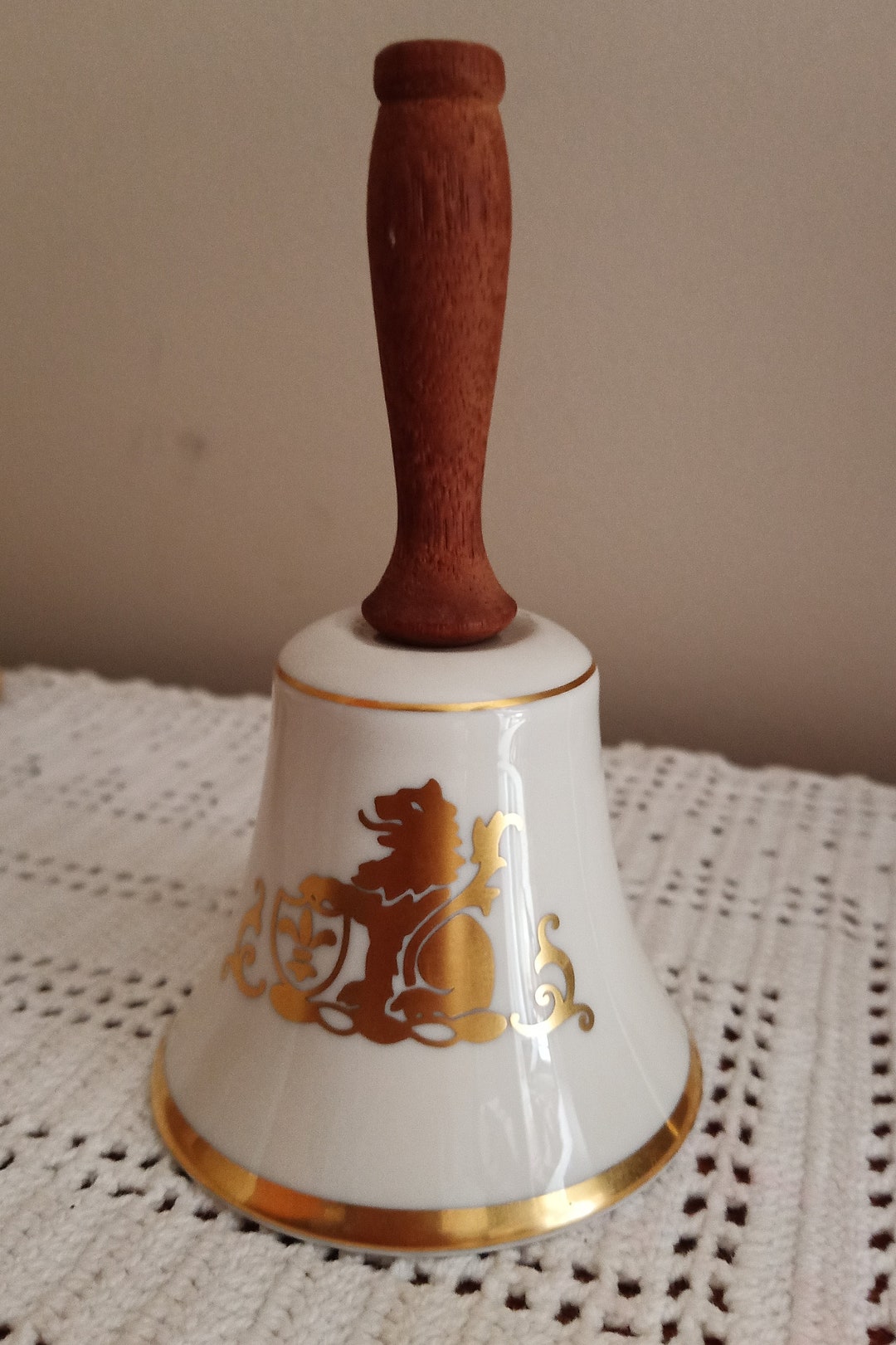 Lion Bell Judaic Gifts Pickard Bone China Lion Handbell Danbury Mint ...