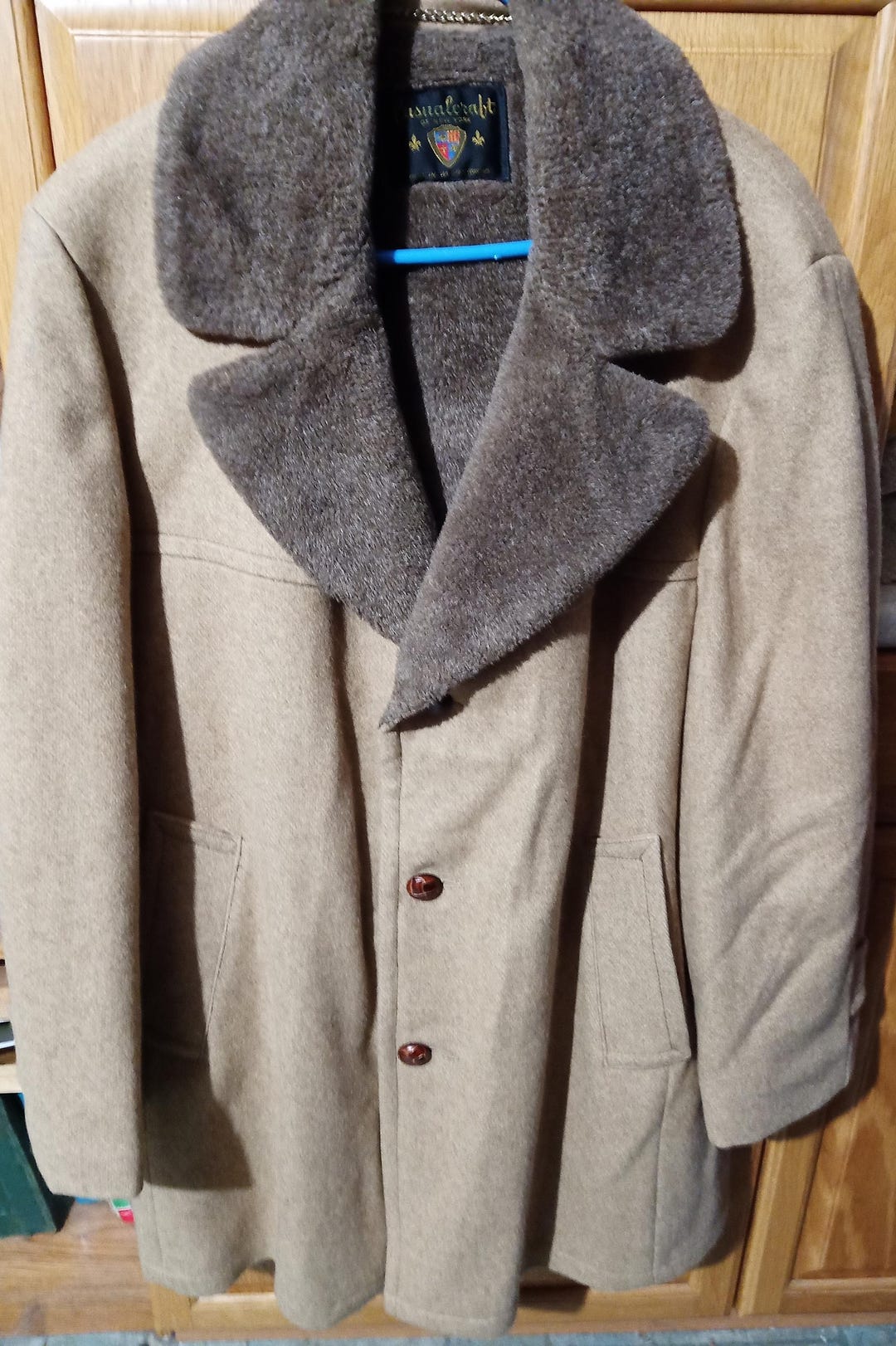 Wool Overcoat With Fur Lining, Size 12 Toast Brown Winter Coat - Etsy