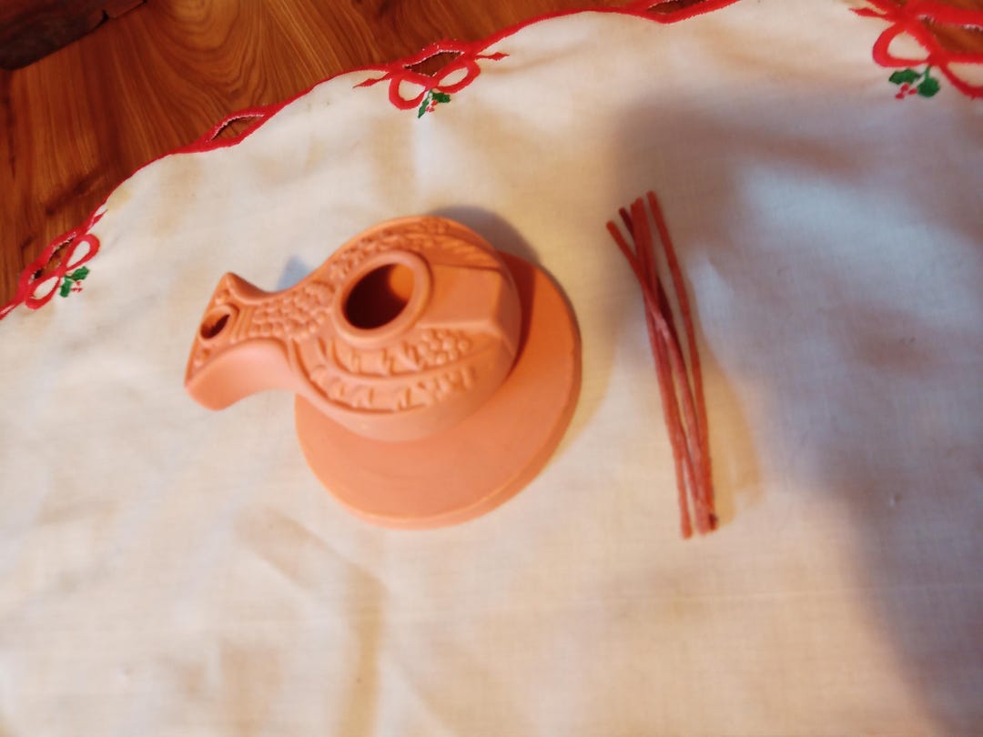 Jewish Oil Lamp Hanukkah Gifts Made in Israel Gifts Vintage Pottery Oil ...