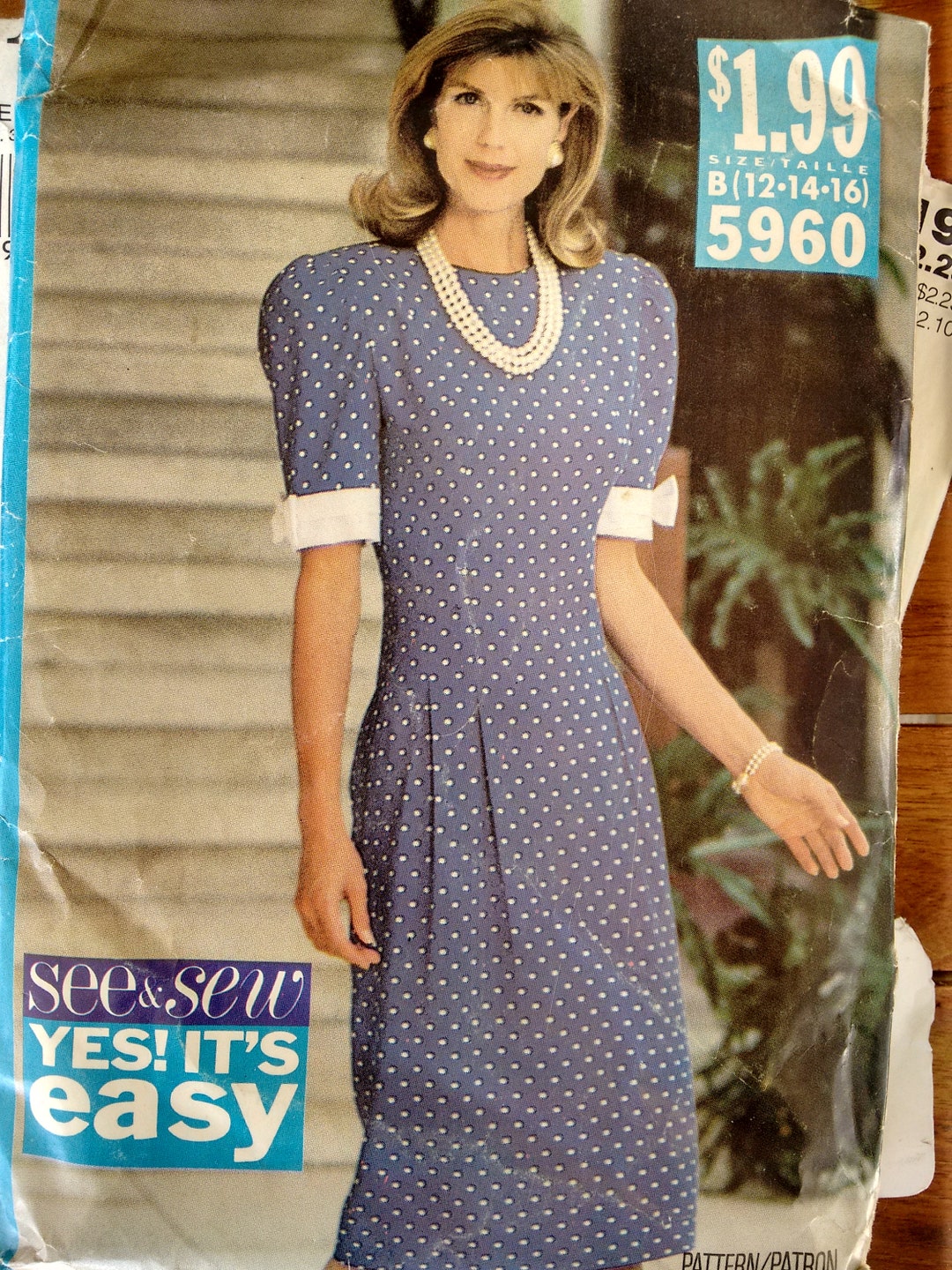 Easy Sew Dress Pattern Ladies Dress Pattern See & Sew Pattern 2 Hour ...