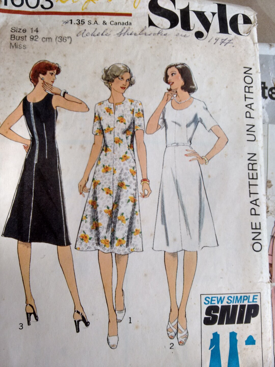 Ladies Dress Pattern Very Easy Sew Dress Pattern Two Hour Dress Pattern ...
