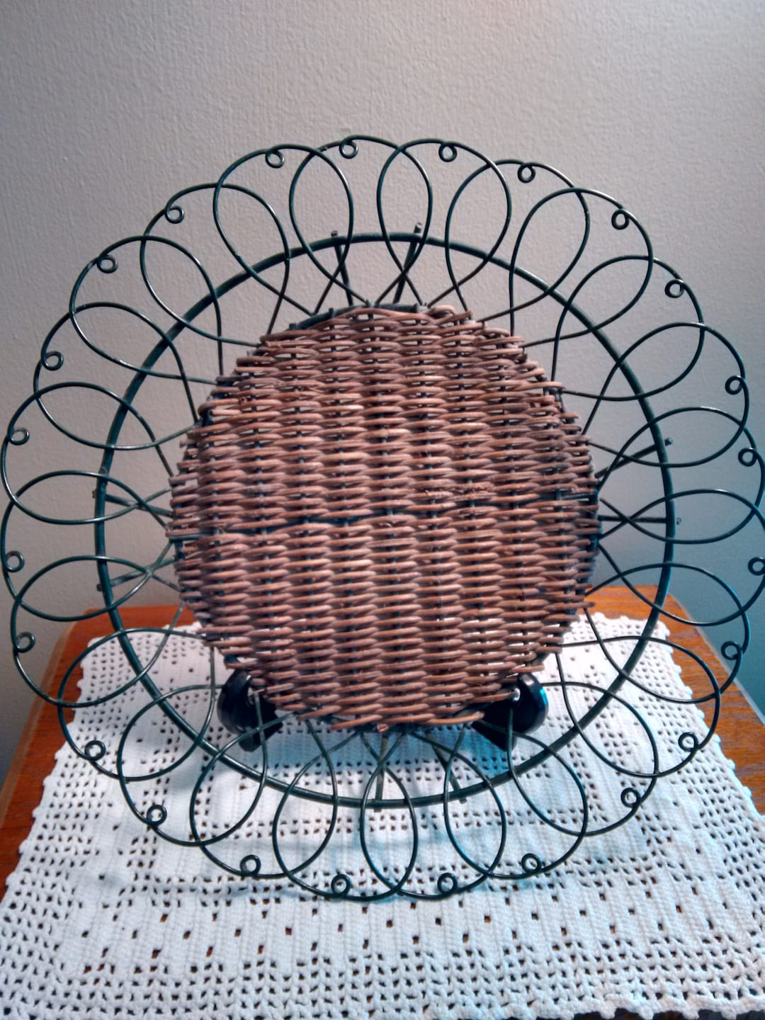 Vintage Pie Basket Wall Decor Casserole Basket Heart Basket Wall Decor ...