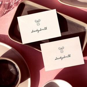 Emma Bow Wedding Name Cards - Digital Template | Name Cards Design ...