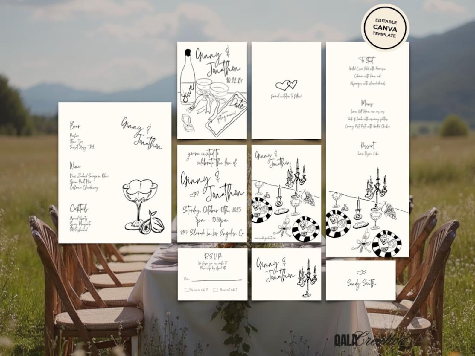 Dinner Table Dinner Menu - Digital Template | Menu Design | Printable ...