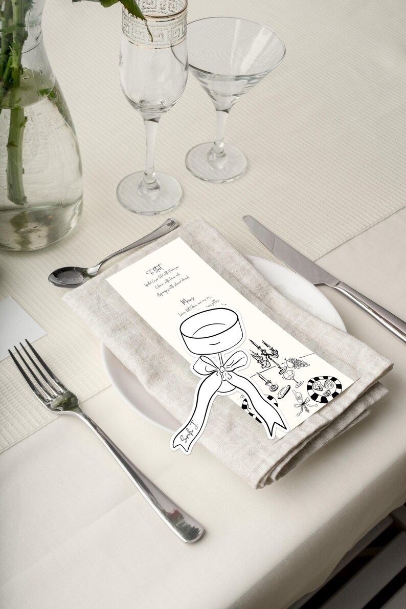 Dinner Table Dinner Menu - Digital Template | Menu Design | Printable ...