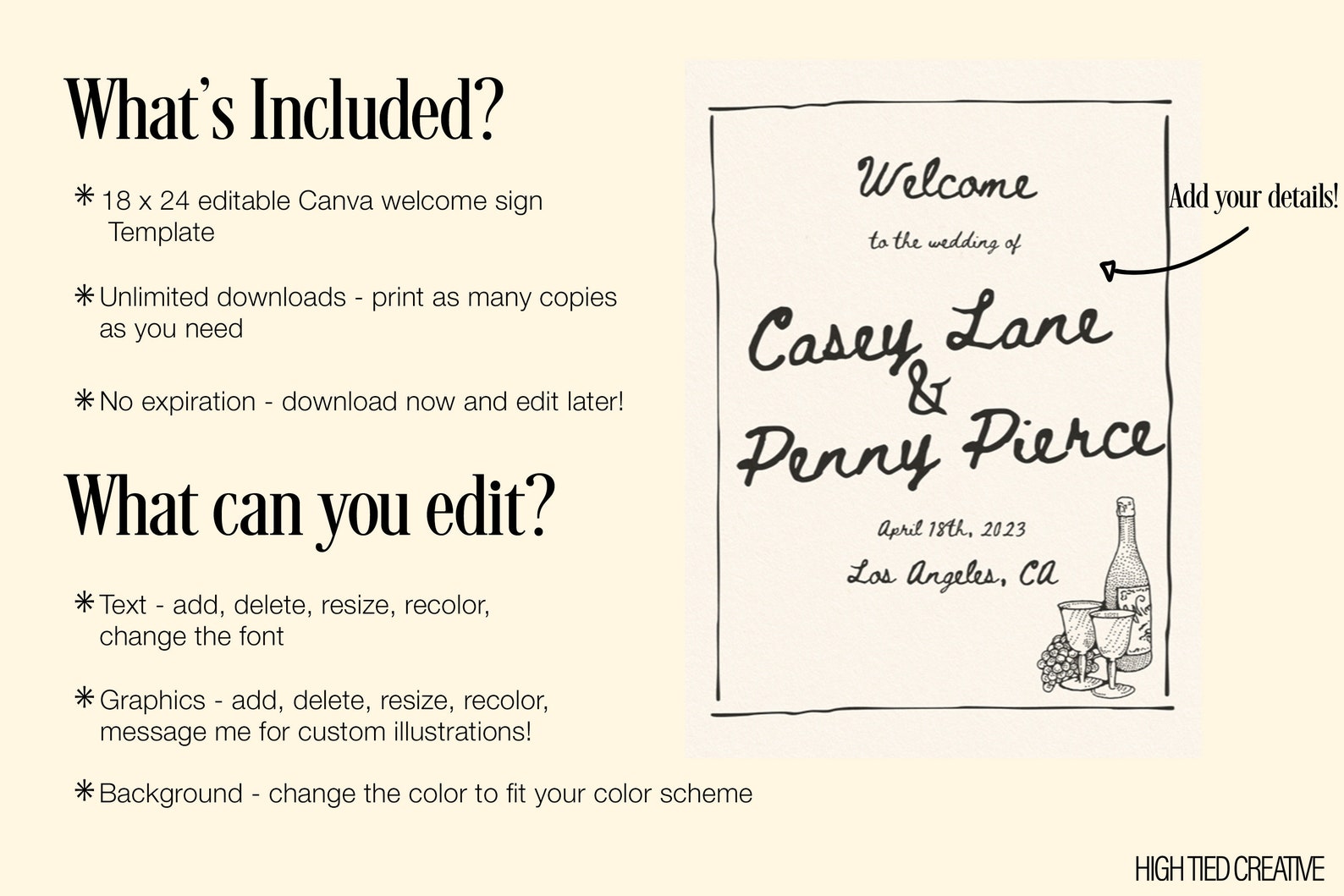 Penny Lane Welcome Sign - Digital Template | Wedding Welcome Sign ...