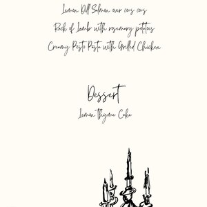Dinner Table Dinner Menu - Digital Template | Menu Design | Printable ...