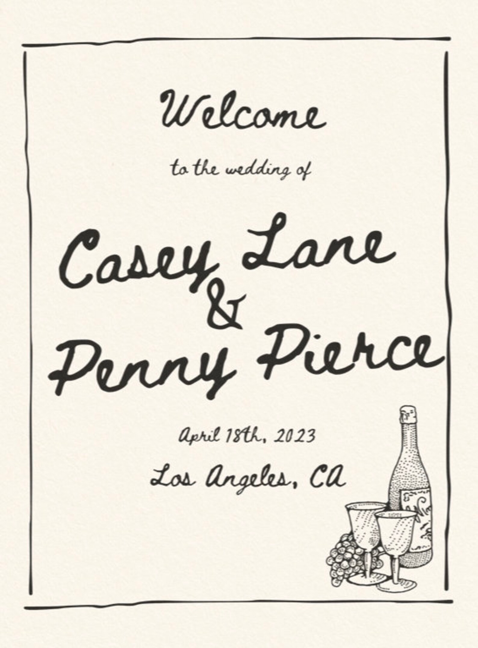 Penny Lane Welcome Sign - Digital Template | Wedding Welcome Sign ...