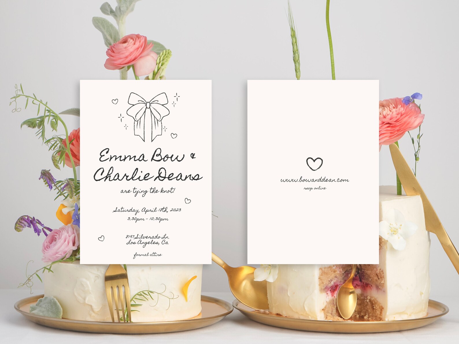 Emma Bow FULL WEDDING Package - Digital Templates | Invitation Designs ...