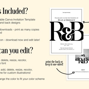 Bridget Wedding Invitation - Digital Template | Wedding Invite Design ...