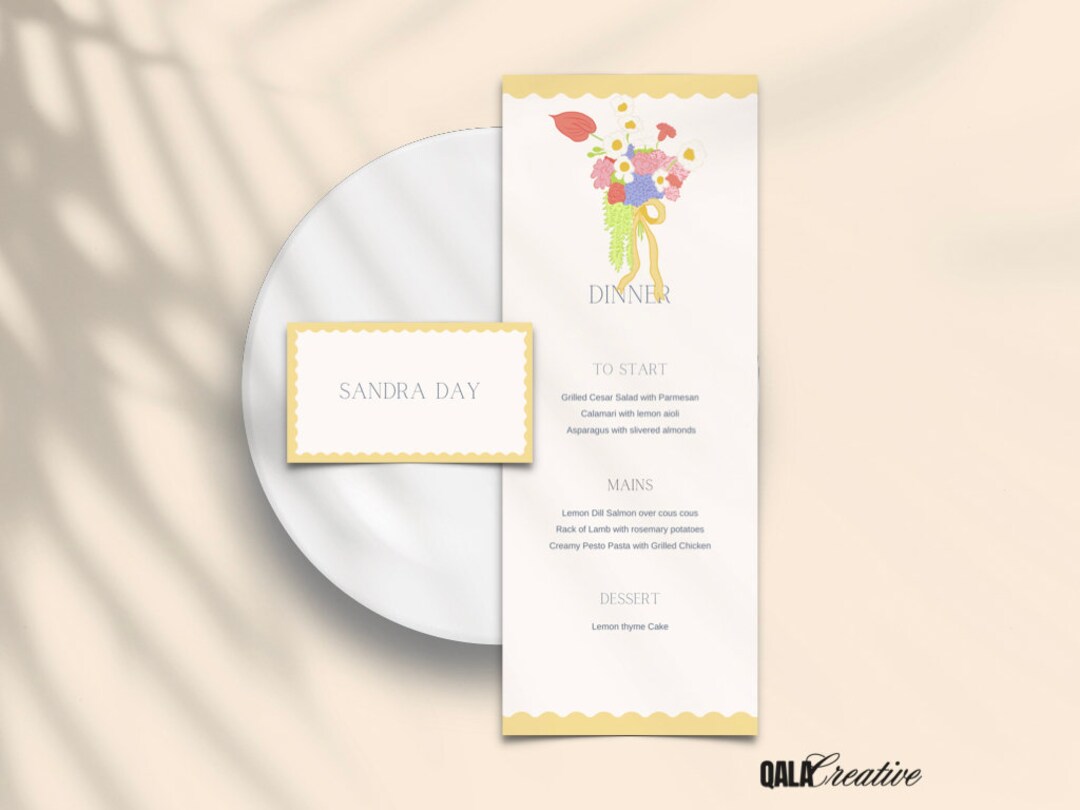 Summer Love Name Cards - Digital Template | Wavy Border | Printable ...