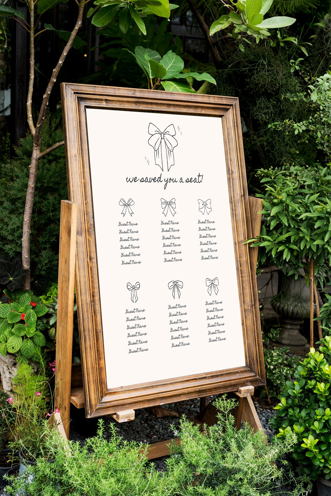 Emma Bow Wedding Seating Chart - Digital Template | Wedding Seating ...