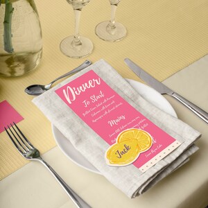 Italian Citrus Lemon Shaped Name Cards Digital Template | Name Cards ...