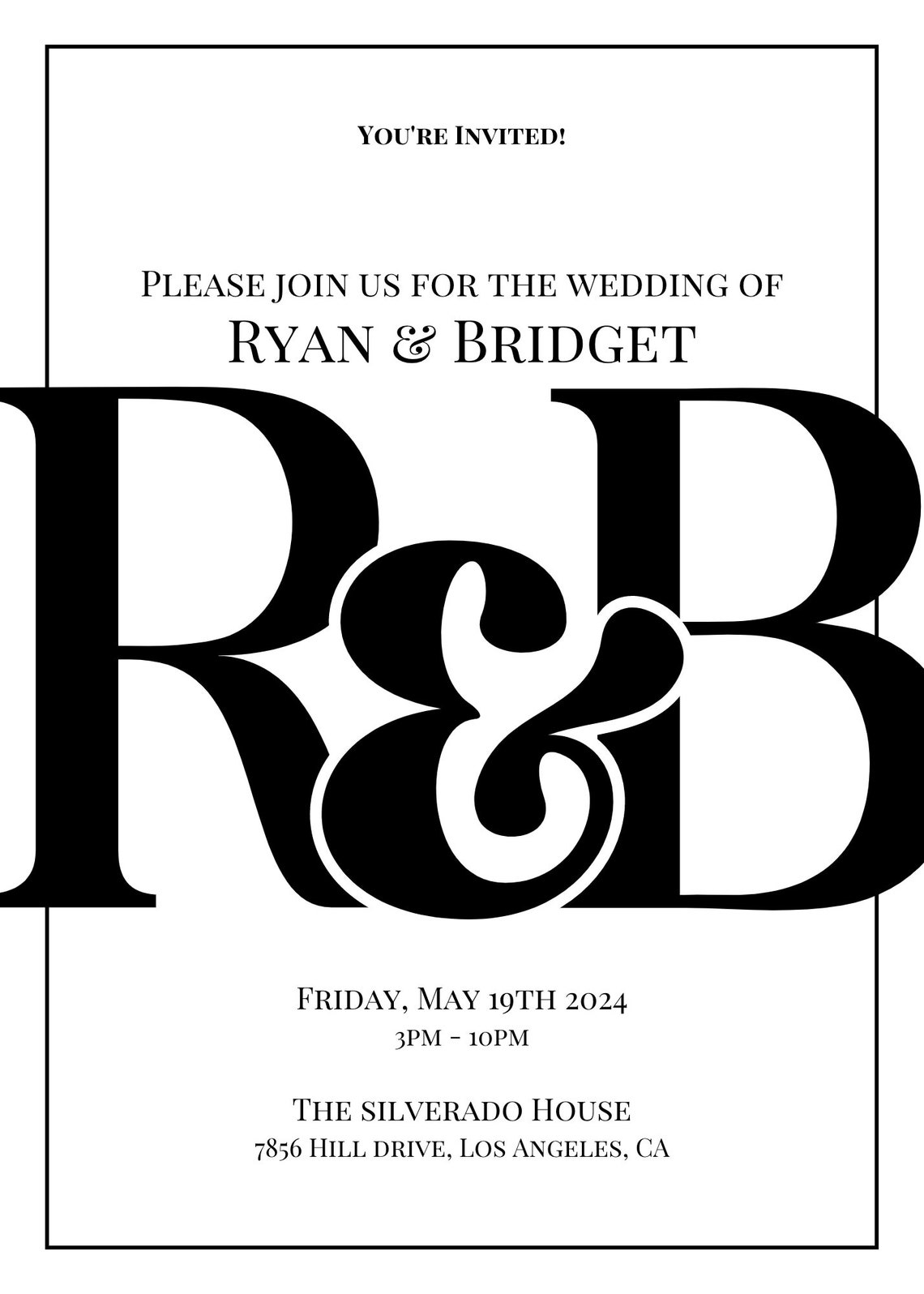 Bridget Wedding Invitation - Digital Template | Wedding Invite Design ...