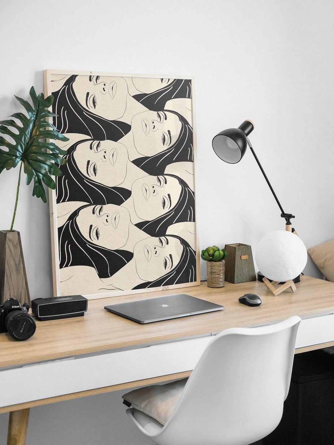 Layered Girls, Large Art Print, Art Printable, Poster, Retro Art Print ...