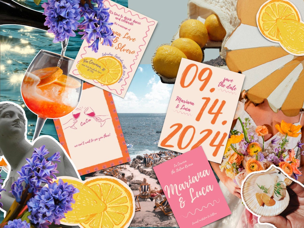 Italian Citrus Lemon Shaped Name Cards Digital Template | Name Cards ...