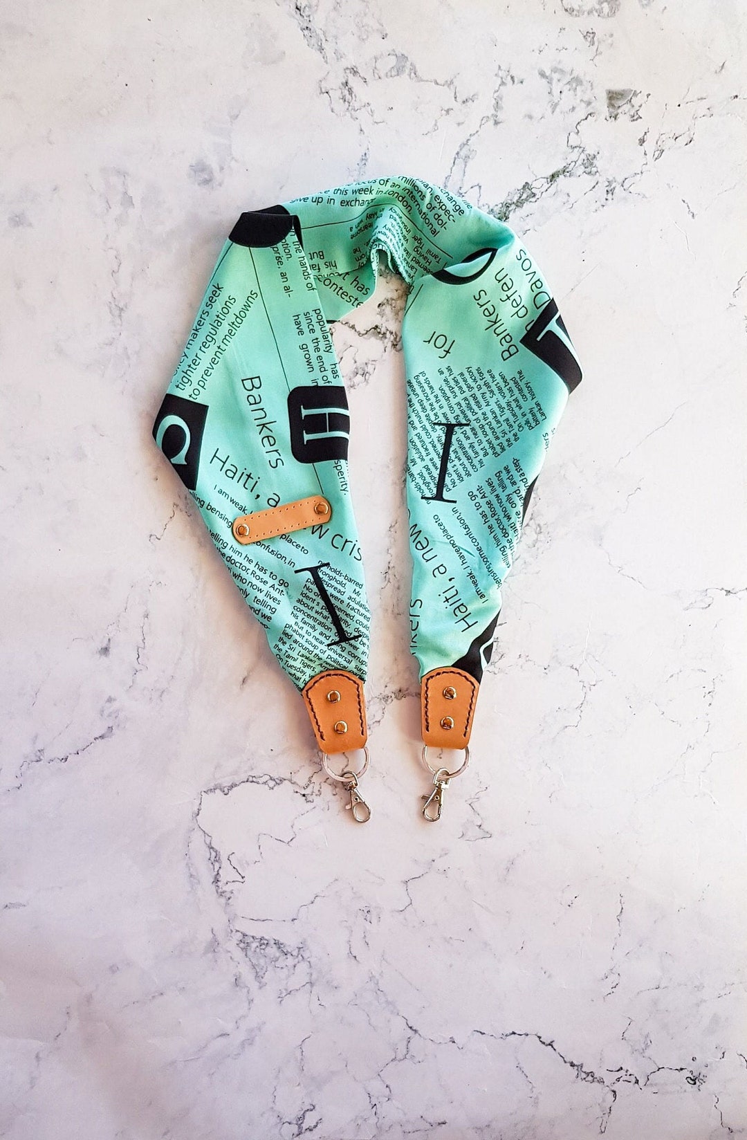 Mint Typo Fabric Camera Strap, Personalized Scarf Camera Strap ...