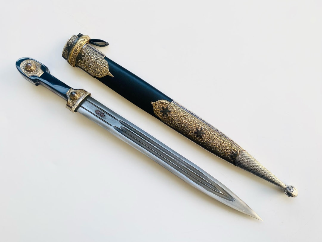 Handmade Caucasian Dagger, Gilded Sword, Hand-forged Sword, Kindjal ...