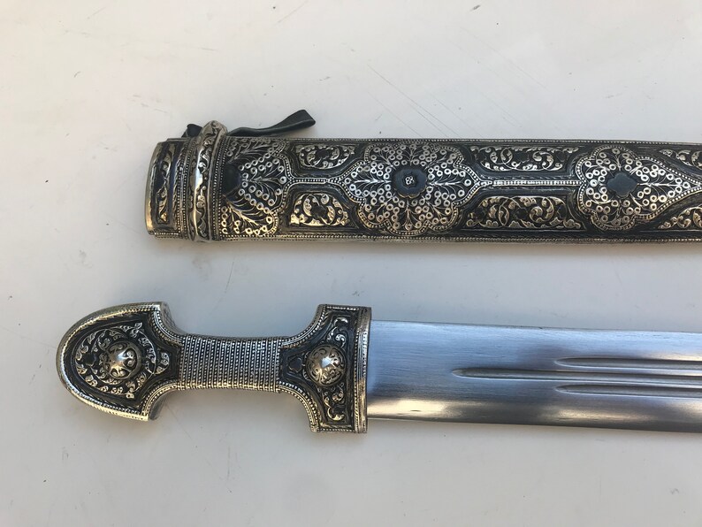 Handmade Dagger Sword Caucasian Kinjal Knife Russian Kindjal Shashka ...