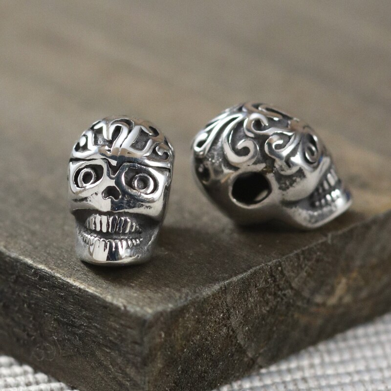 Skull Beads Steel - Etsy