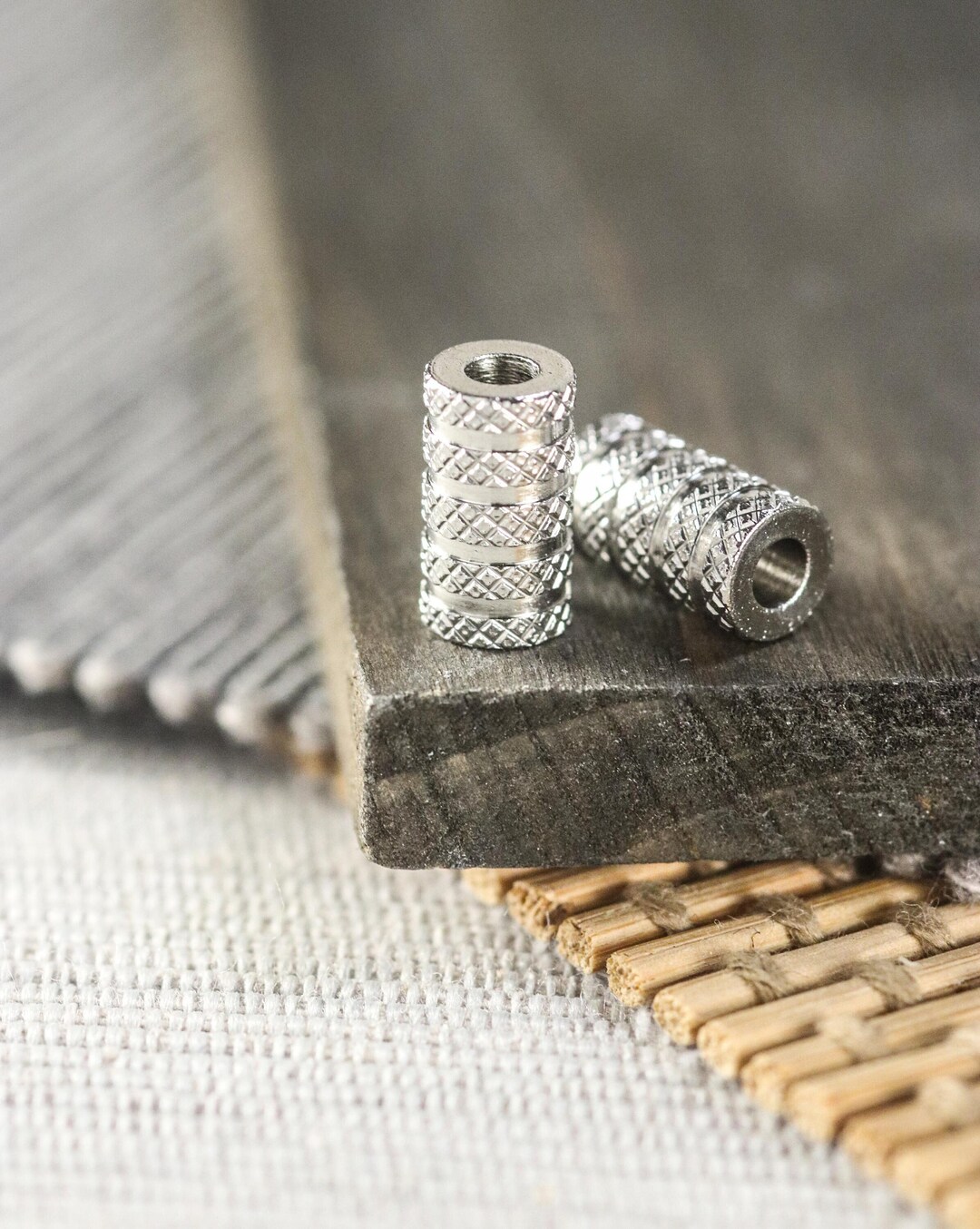 304 Stainless Steel Metal Column Spacer Beads 10 Pieces 11mm X 6mm Hole ...