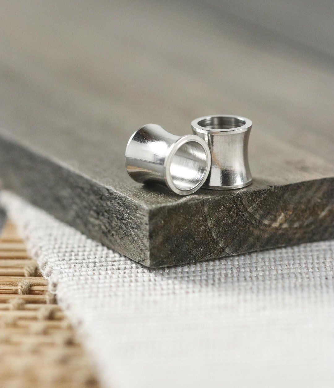 Stainless Steel Concave Tube Spacer Beads: 8mm X 8mm, 6mm Hole (10 ...