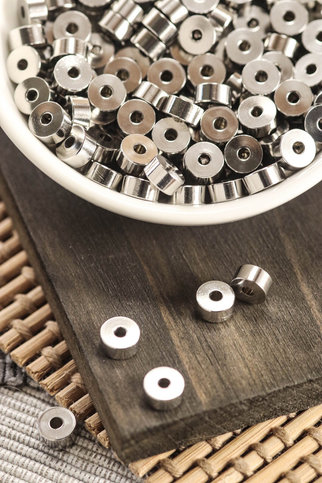 Stainless Steel Metal Flat Round Disk Spacer Beads 20 Pieces per Order ...