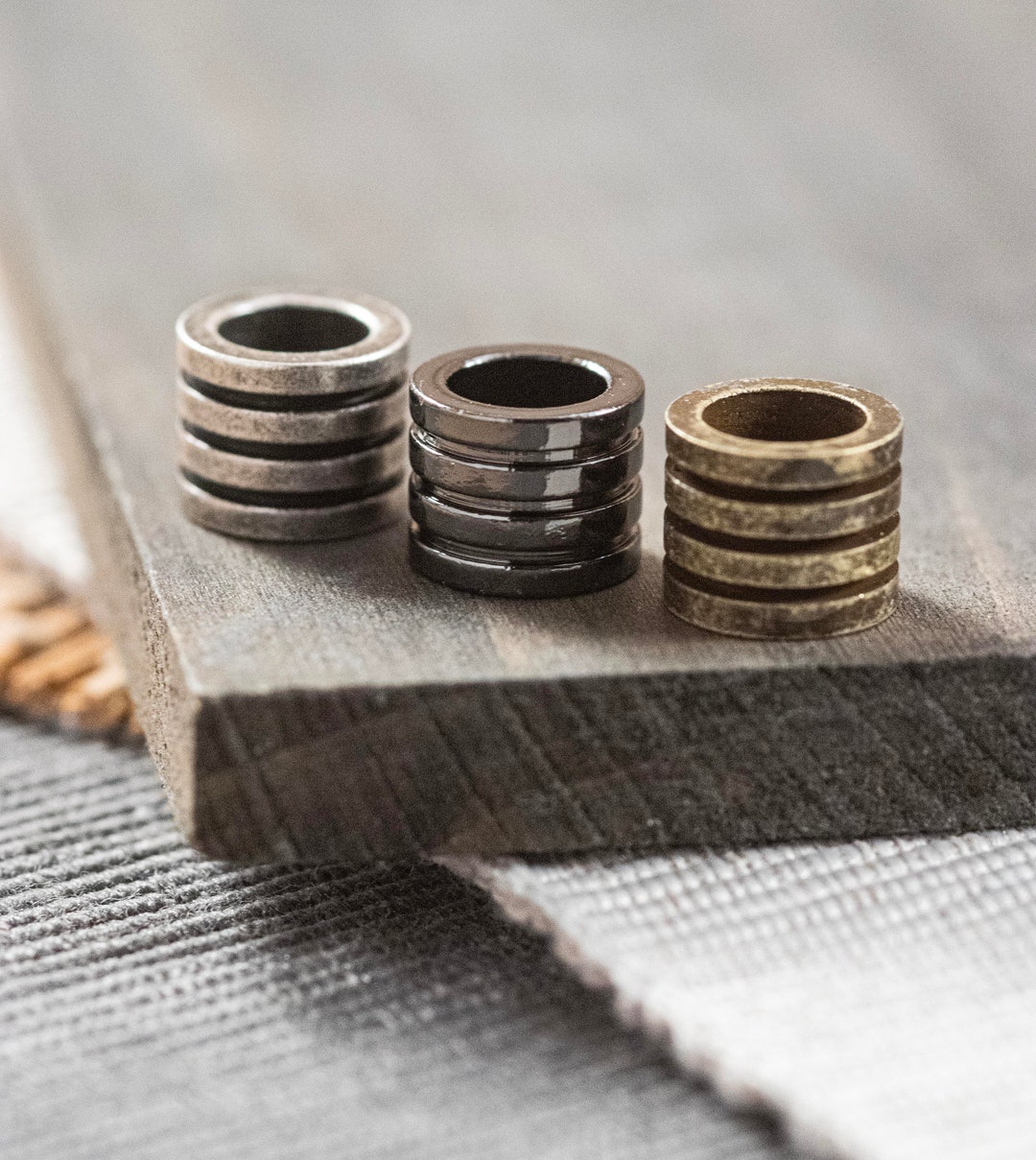 Grooved Stainless Steel Spacer Beads: CHOOSE Dark Gray, Bronze or ...