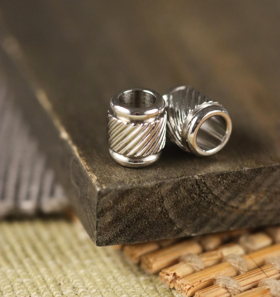 Grooved Stainless Steel Metal Spacer Beads: 8mm, 10 Pieces F9 - Etsy