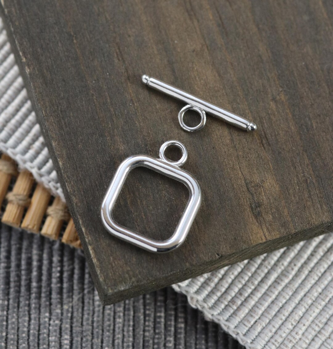 Stainless Steel Square Toggle Clasp Set: Hypoallergenic Jewelry (2 Sets ...