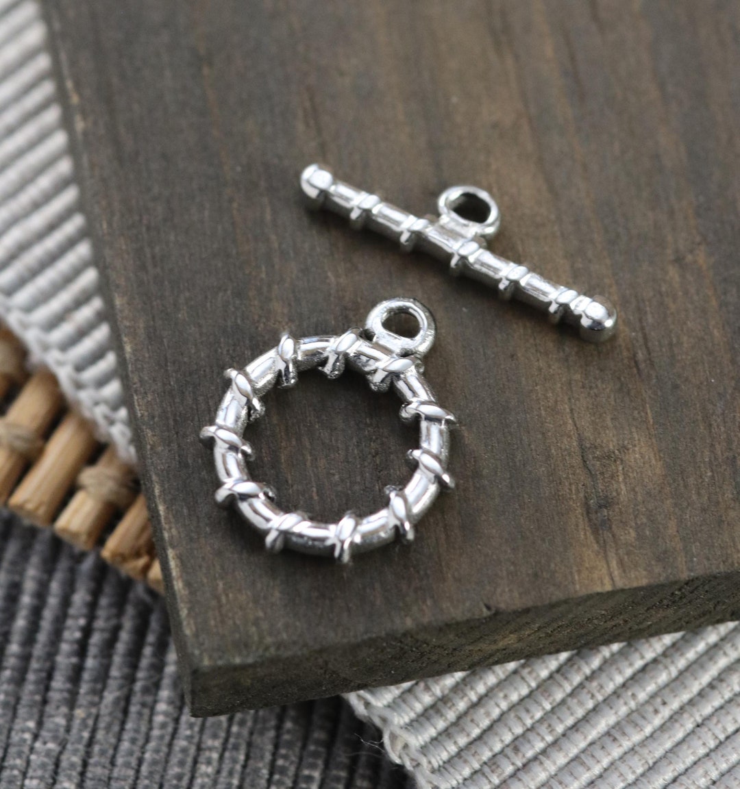 304 Stainless Steel Thin Threaded Metal Toggle Clasp Set 2 Sets per ...