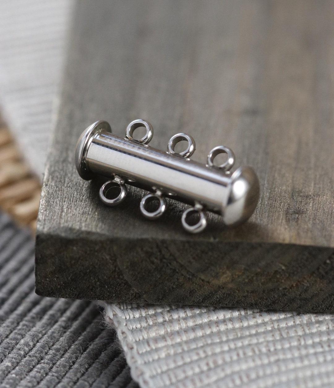 304 Stainless Steel Sturdy Metal Slide Clasp 1 Set per Order 3-strand ...