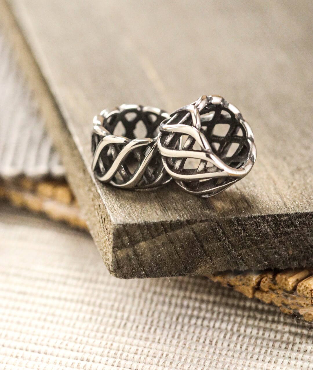 304 Stainless Steel Weave Wave Pattern Metal Slider Beads 2 Pieces per ...