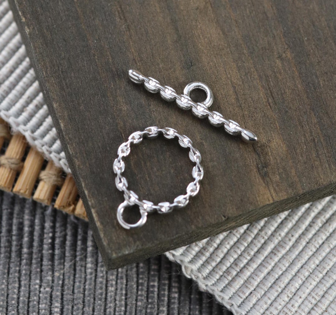 304 Stainless Steel Chain Link Texture Metal Toggle Clasp Set (2 Sets ...