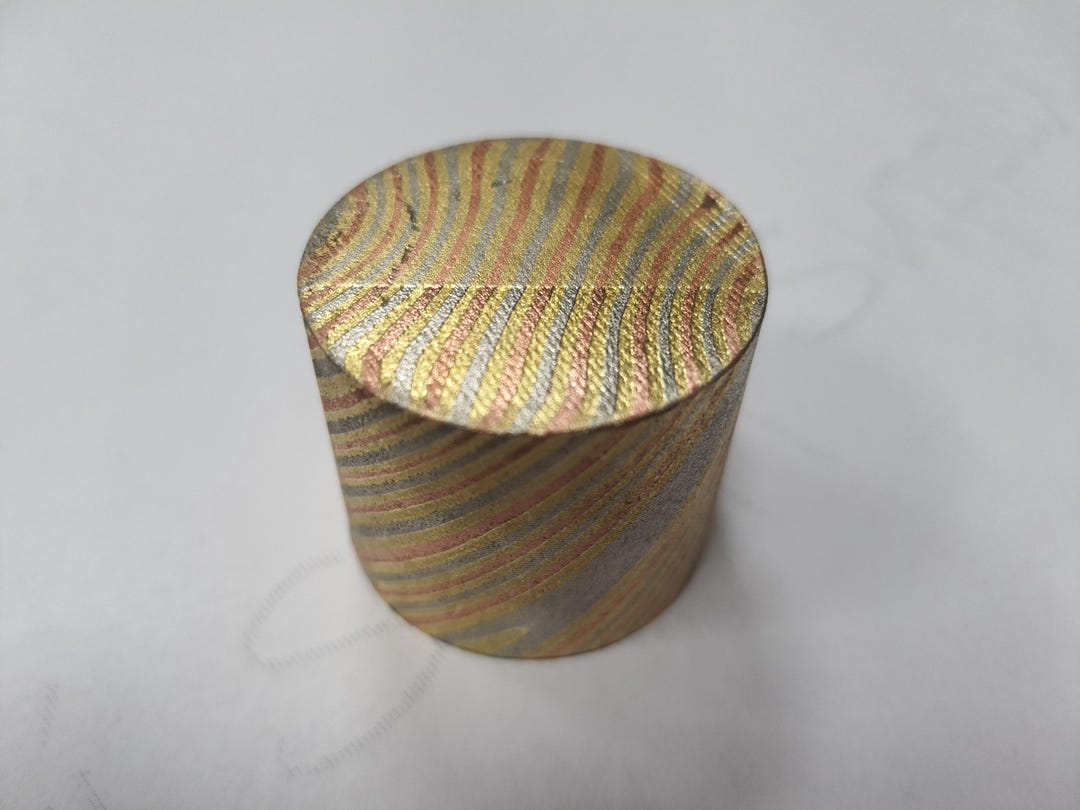 Premium Mokume Gane Twisted Round Bar - 25mm X Custom Length, 200 ...