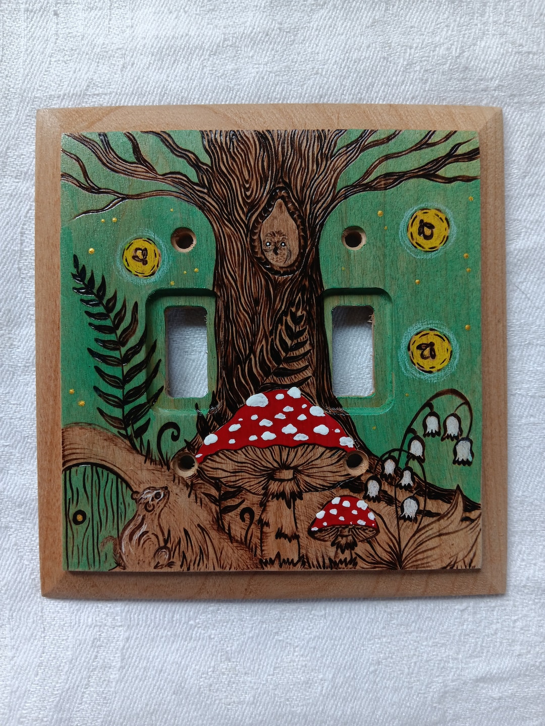 Botanical Light Switch Cover Unique Floral Handpainted Nature Switch ...