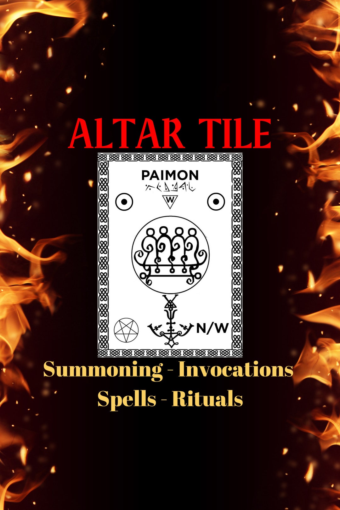 Altar casero Azulejo Demonio Paimon Demonio mágico Sigil - Etsy España