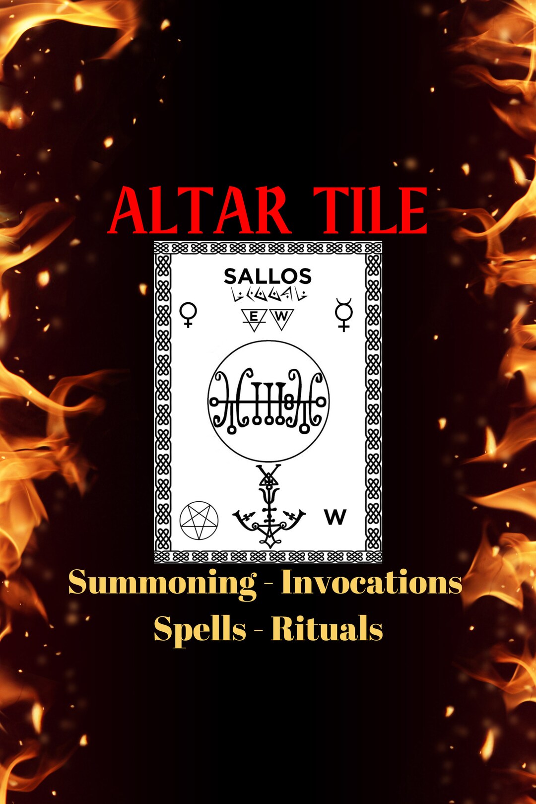 Sello del Demonio Sallos altar ritual de cartas caseras para - Etsy España