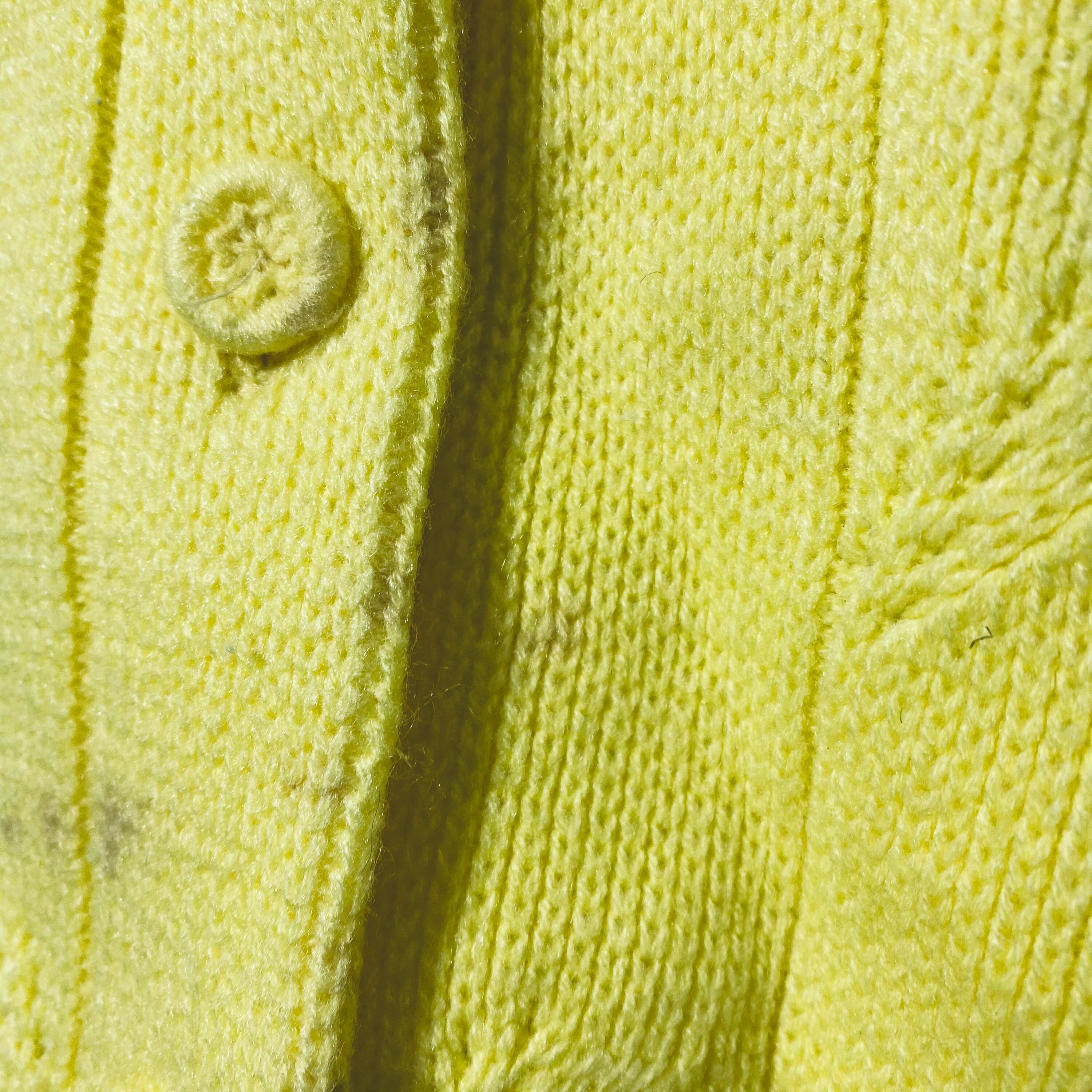 Vintage Yellow Cardigan Sweater Cottage Core Retro Medium Acrylic ...