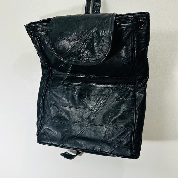 Vintage genuine leather backpack purse 80s - Gem