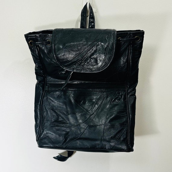 Vintage genuine leather backpack purse 80s - Gem